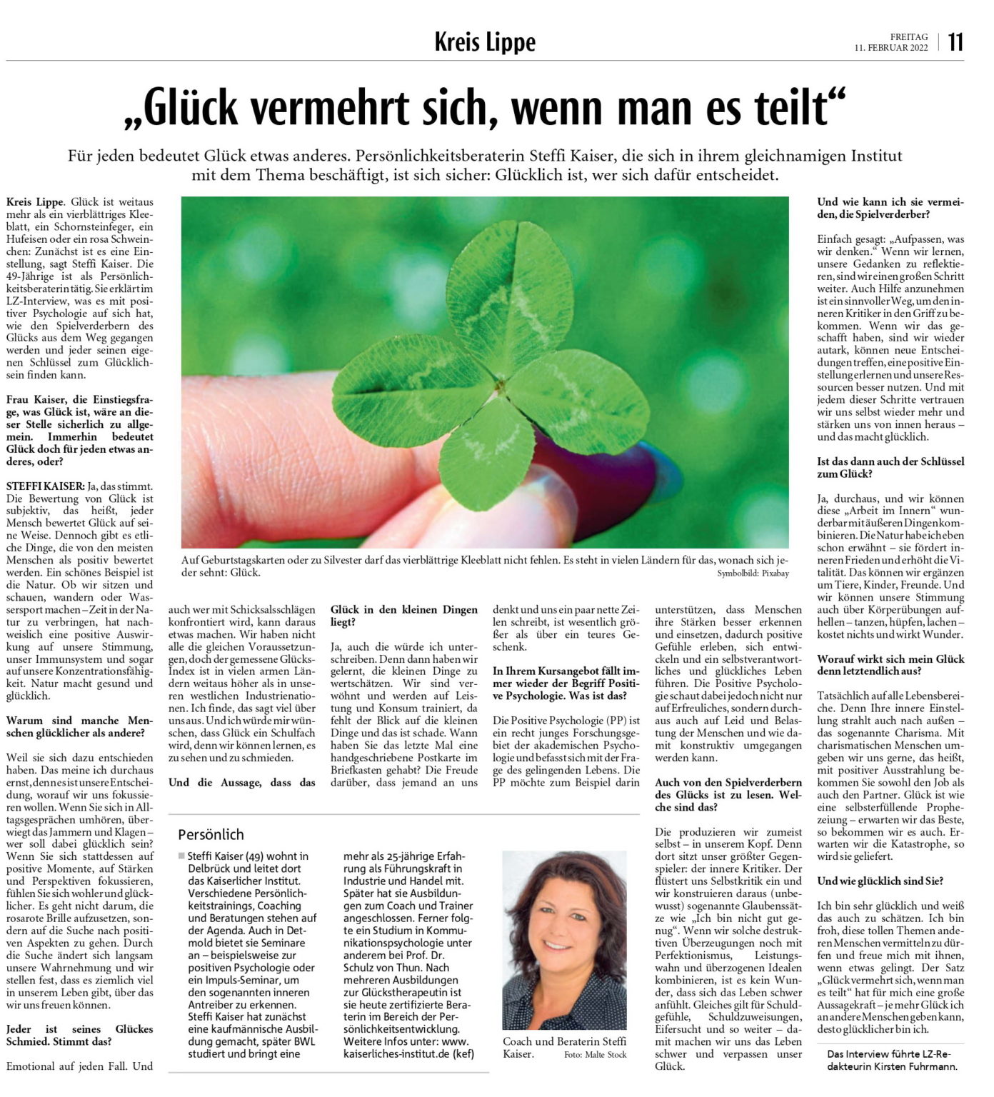 Interview Glück Lippische Landes-Zeitung